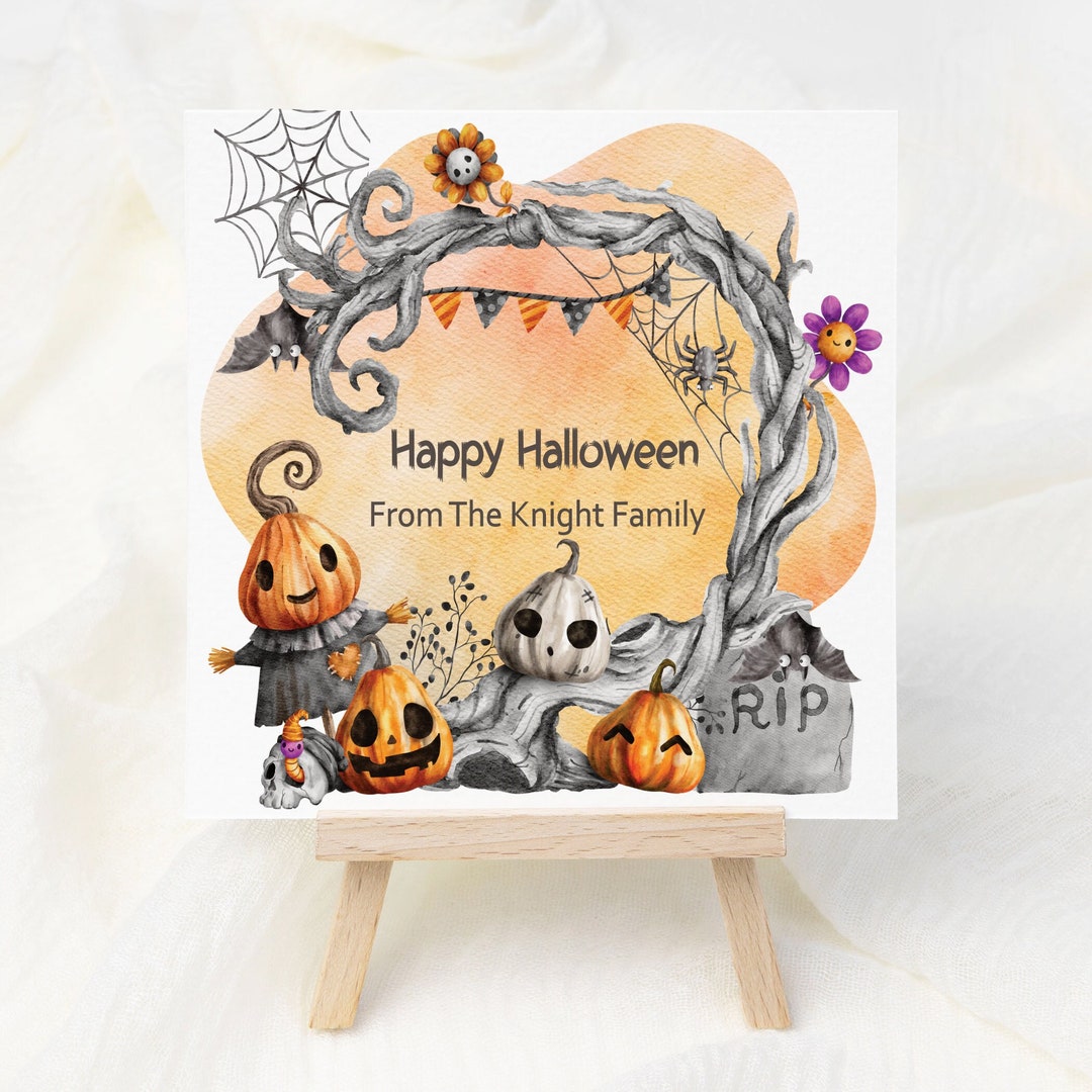 Halloween Card, Happy Halloween Card, Cute Halloween Card, Halloween UK ...