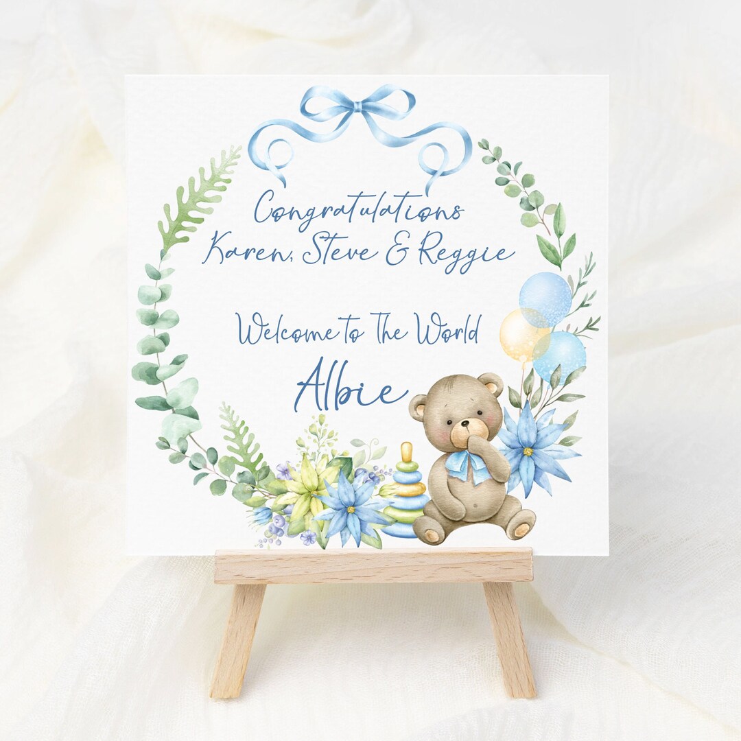 New Baby Boy Card, Congratulations Baby Boy, New Baby, Baby Boy Card ...