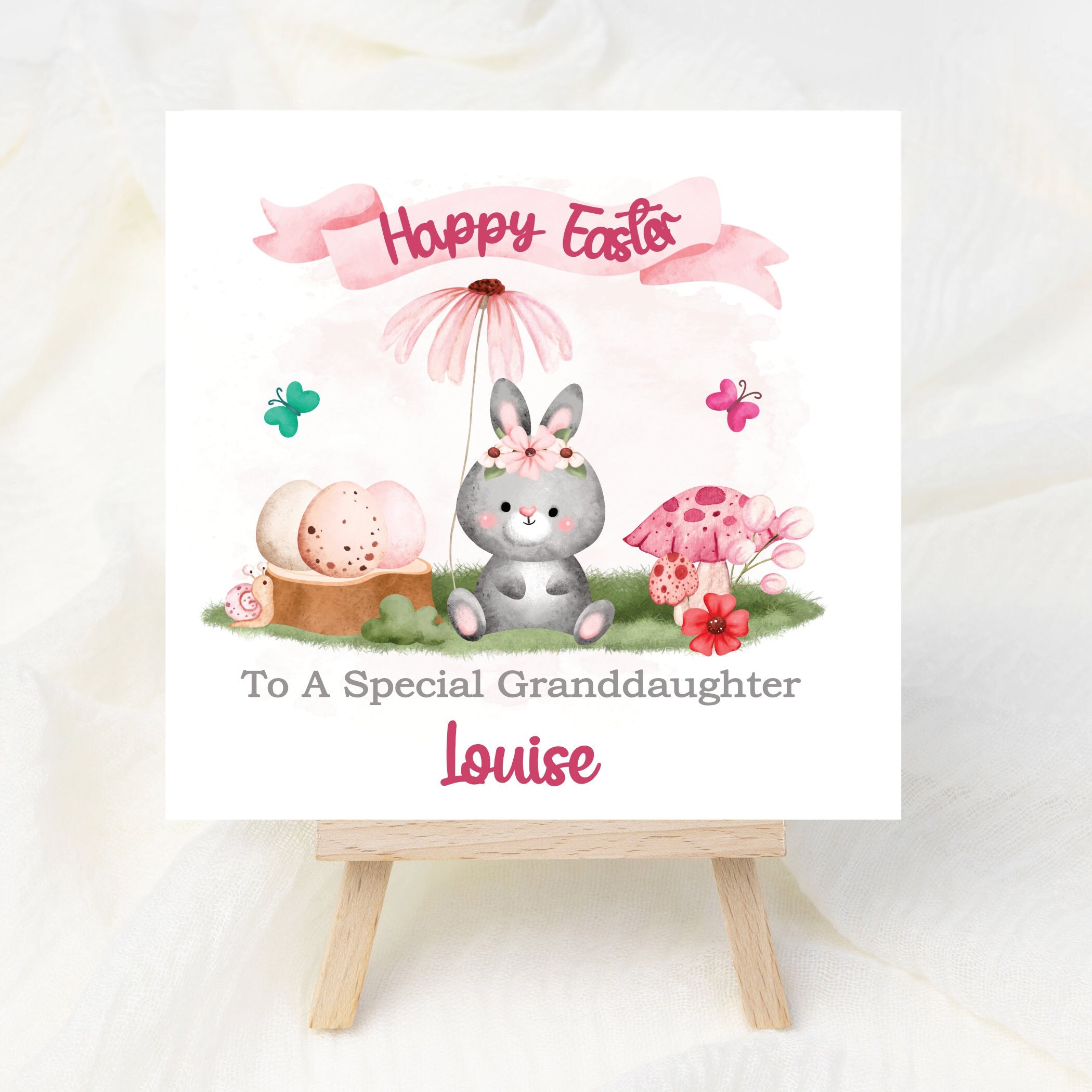 Granddaughter Easter Card, Easter Card for Granddaughter, Personalised ...