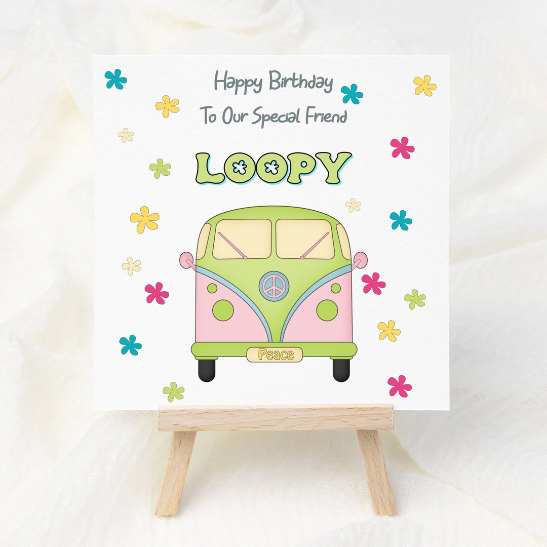 Personalised Camper Van Birthday Card, Camper Card, Birthday Card, for ...