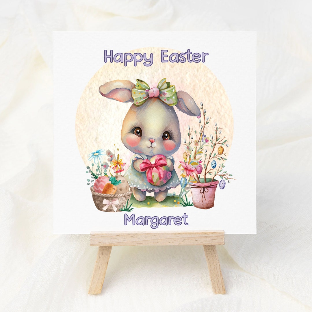 Personalised Easter Card, Happy Easter Card, Personalised Happy East ...