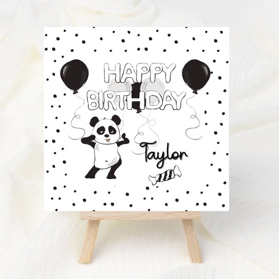 Personalised Birthday Card Birthday Card Personalised Panda | Etsy