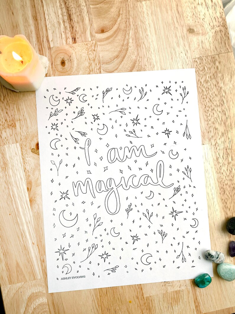 I Am Magical - Coloring Page - Etsy