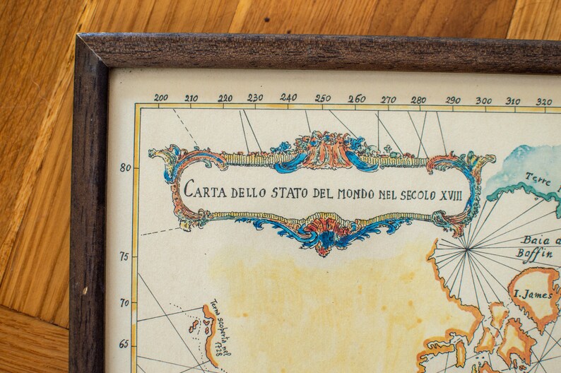 Vintage World Map Mid-century Wall Poster 60's Wall - Etsy