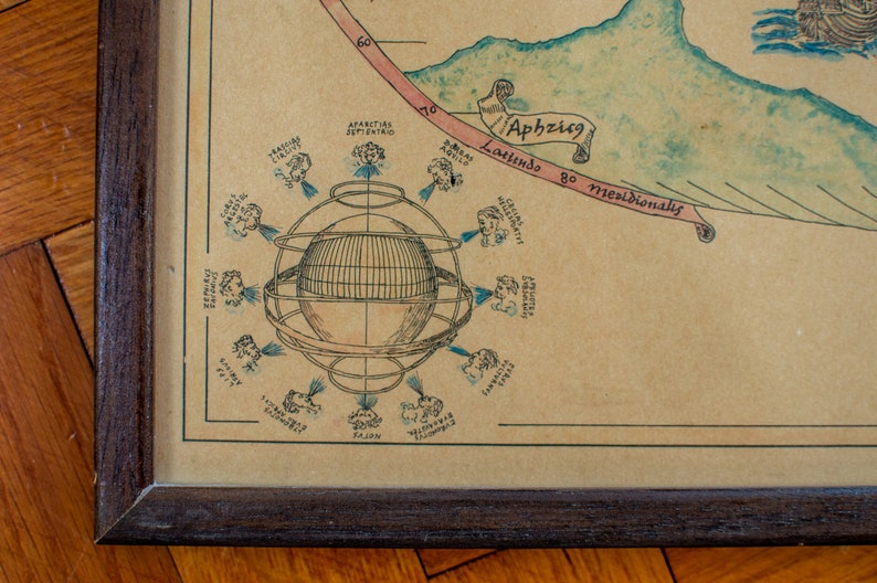 Vintage World Map Mid-century Wall Poster 60's Wall - Etsy