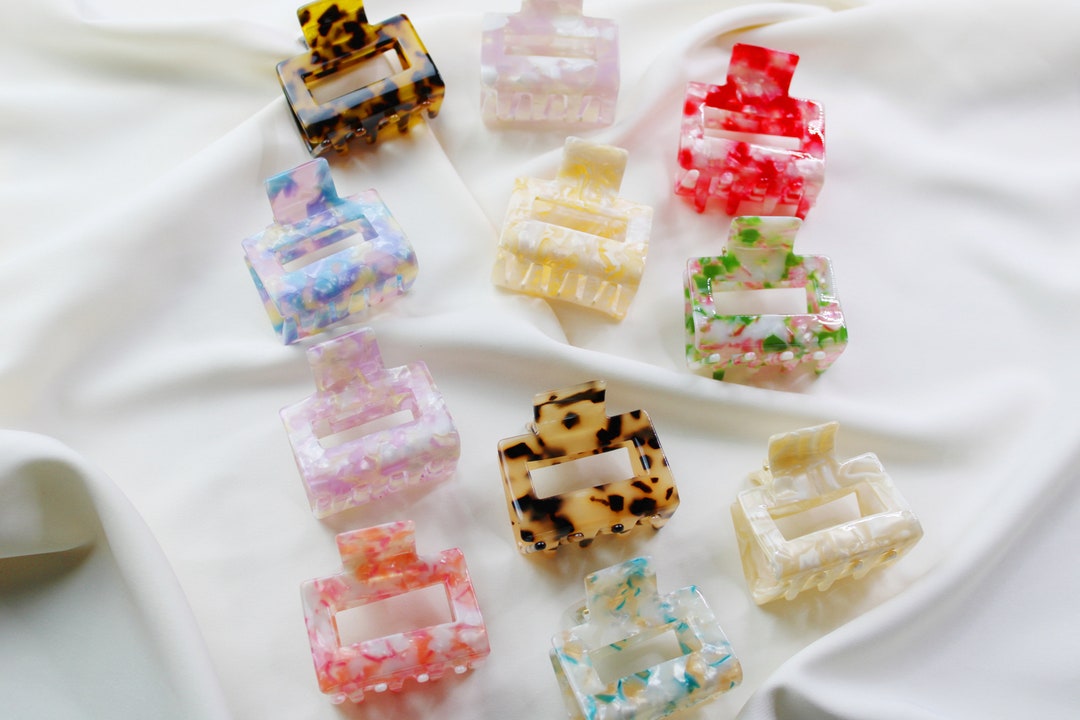 Square Hair Clip Statement Hair Clip Claw Lip Acetate Tortoise Shell ...