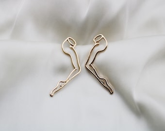 Artsy Female Body Earrings Statement Blogger Minimalist Urban Bohemian ...