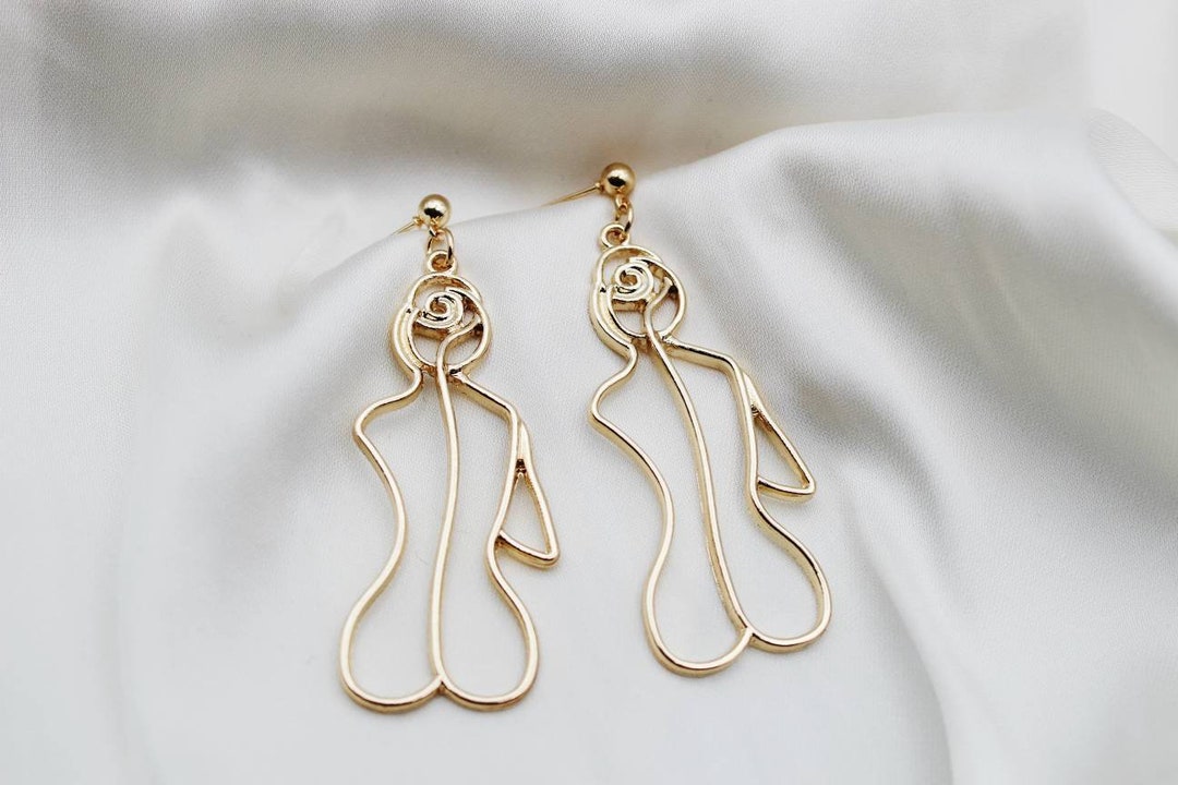 Artsy Female Body Earrings Statement Blogger Minimalist Urban Bohemian ...