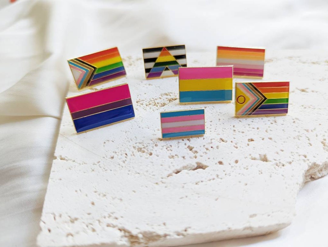 LGBTQIA Flag Pin Badge Transgender Pin Feminism Ally Progress Flag ...