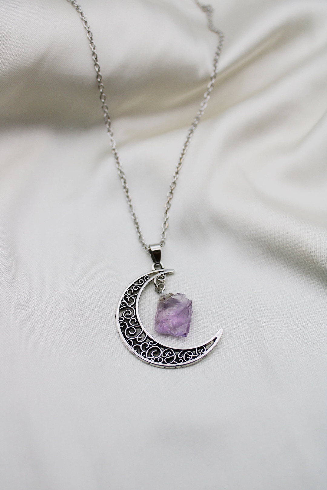 Purple Moon Quartz Crystal Necklace | Statement Berlin | Grunge ...