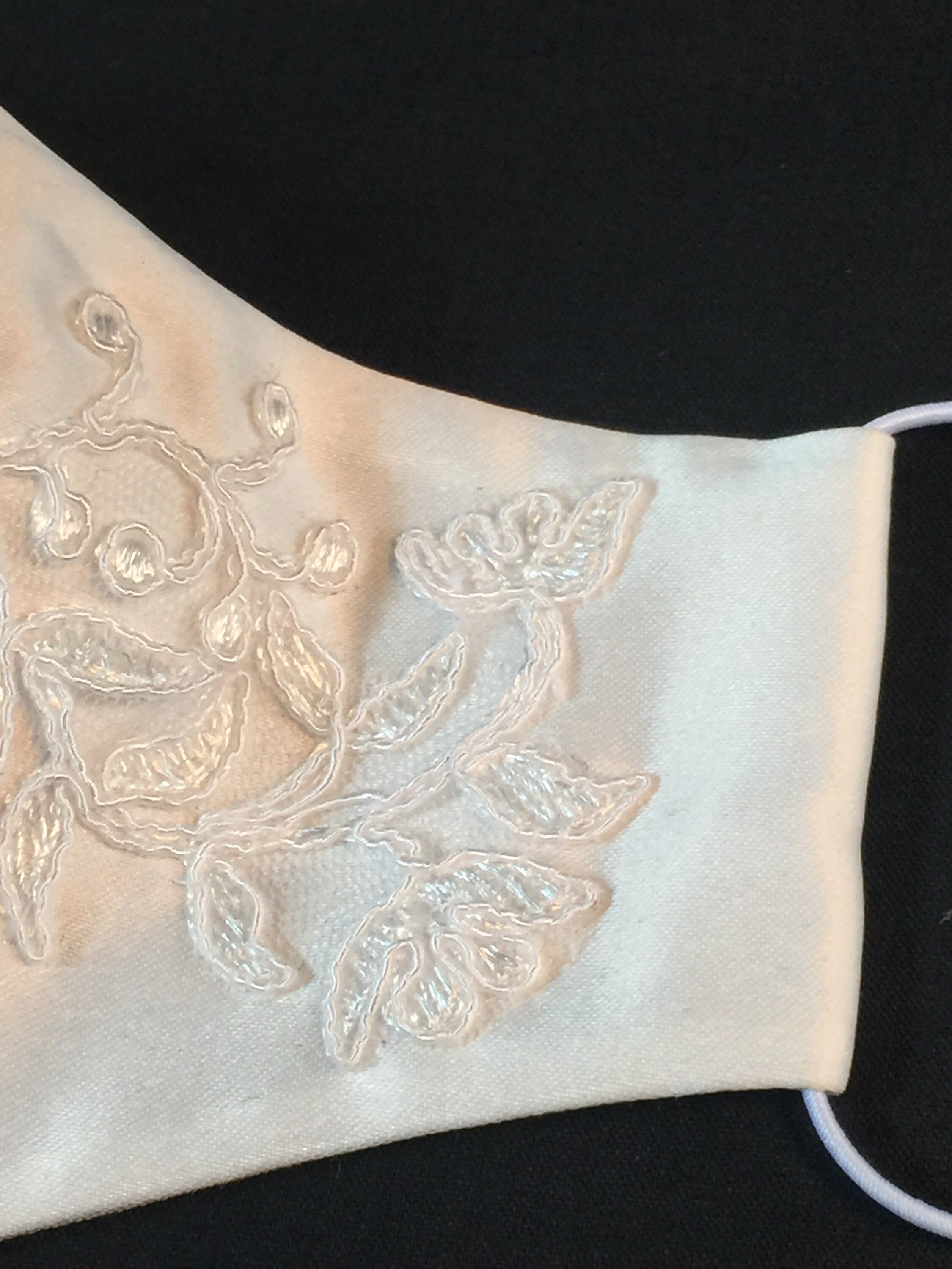 Classic Lace Appliqué Overlay ( Shaped & Hand Stitched ) Wedding Bride ...