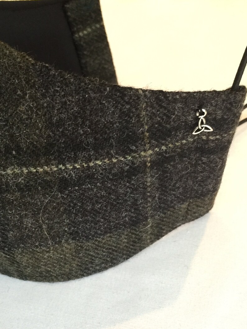 100% Wool Tweed Face Covering Mask Wide or Tapered Style & - Etsy