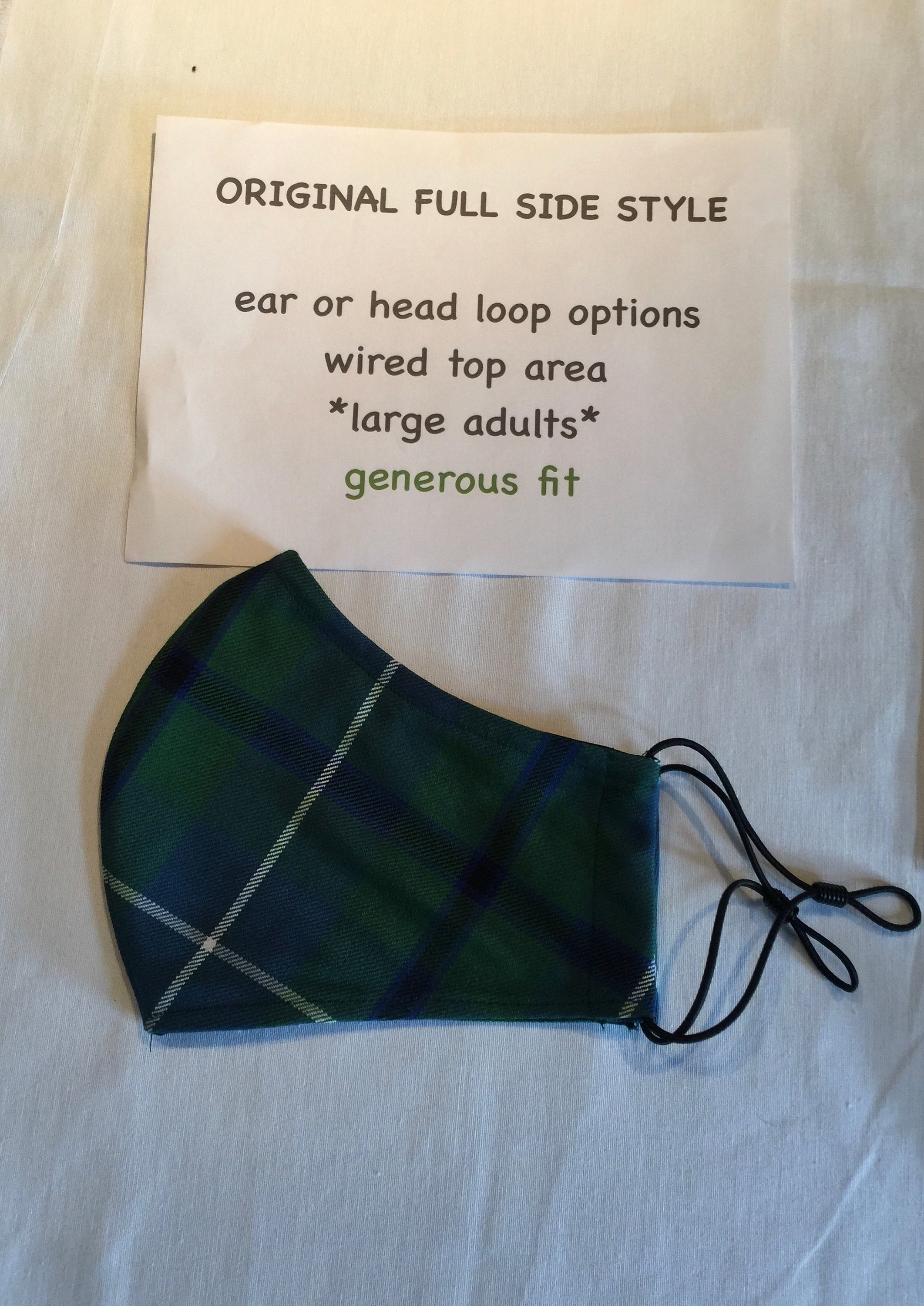 Welsh Wool Tartan Face Mask Covering - 40 Tartans - 'the Premium Range ...