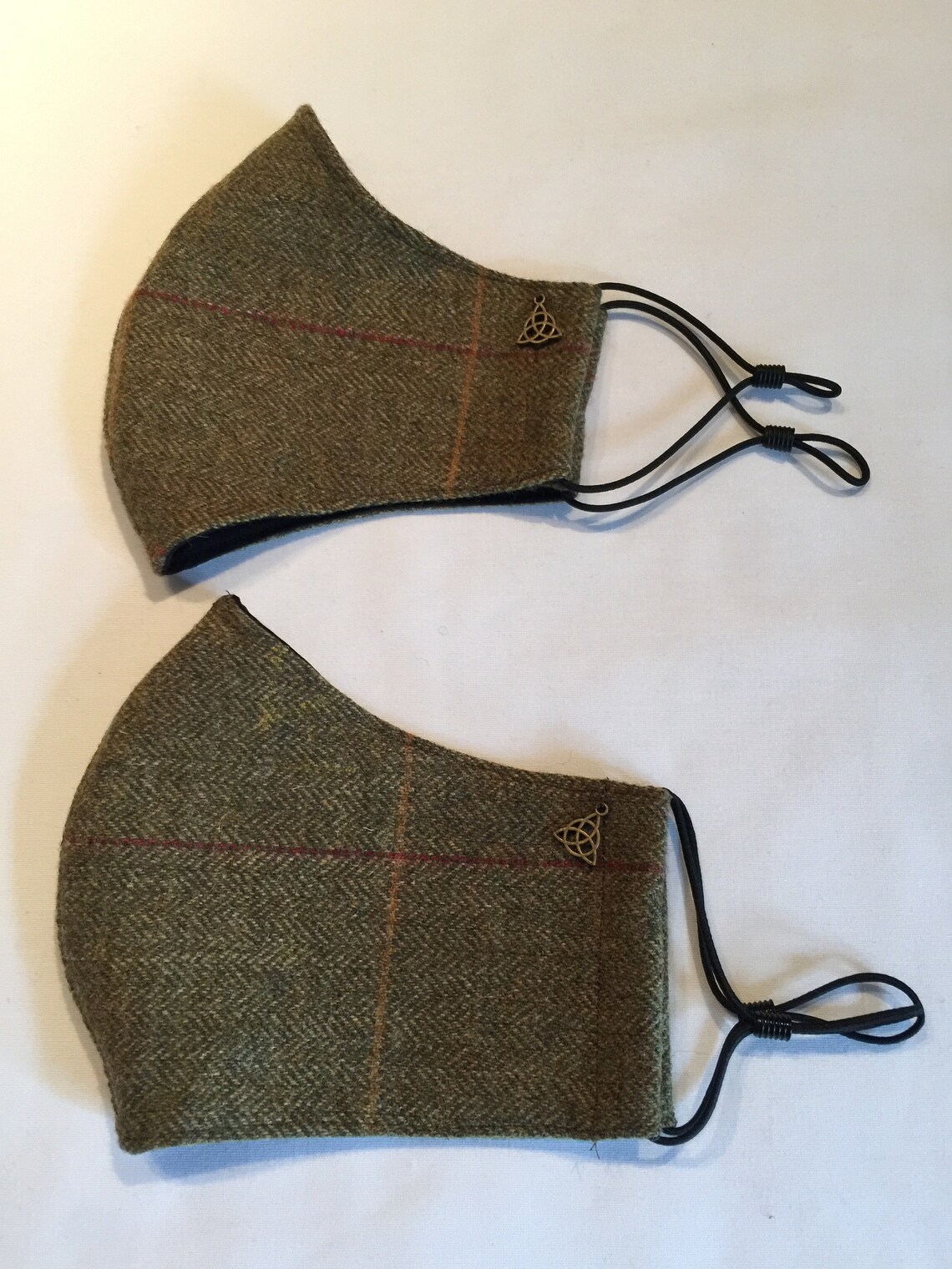 100% Wool Tweed Face Covering Mask Wide or Tapered Style & - Etsy