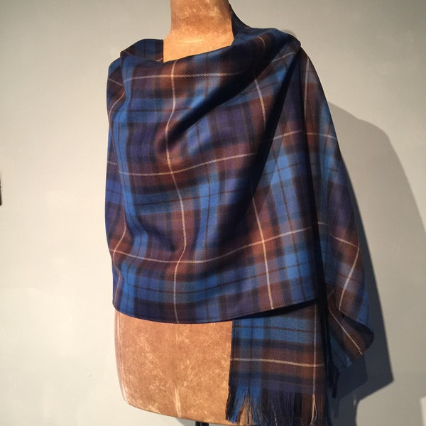 Blue Plaid Shawl - Etsy