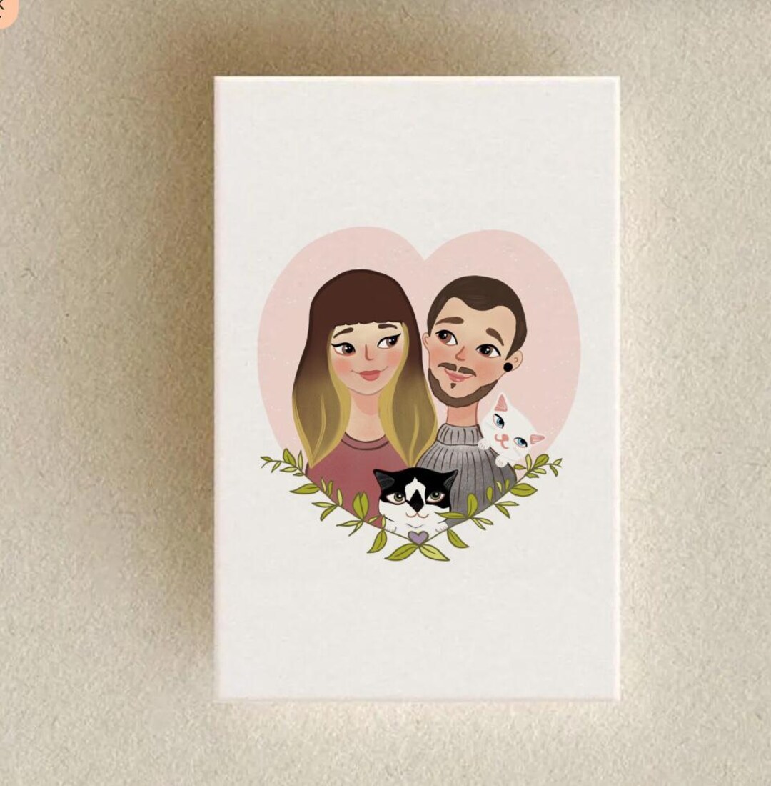 Custom Cartoon Portrait From Photo, Family Illustration (digital ...
