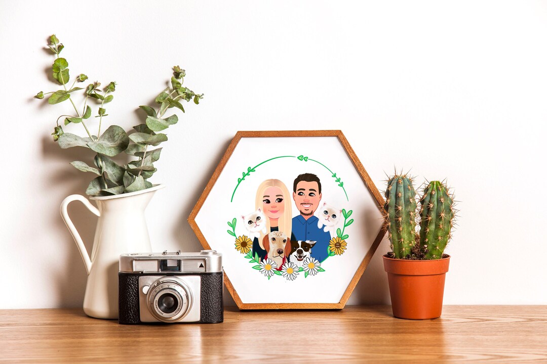 CUSTOM COUPLE PORTRAIT, Custom Family Portrait With Pets, Painting From ...