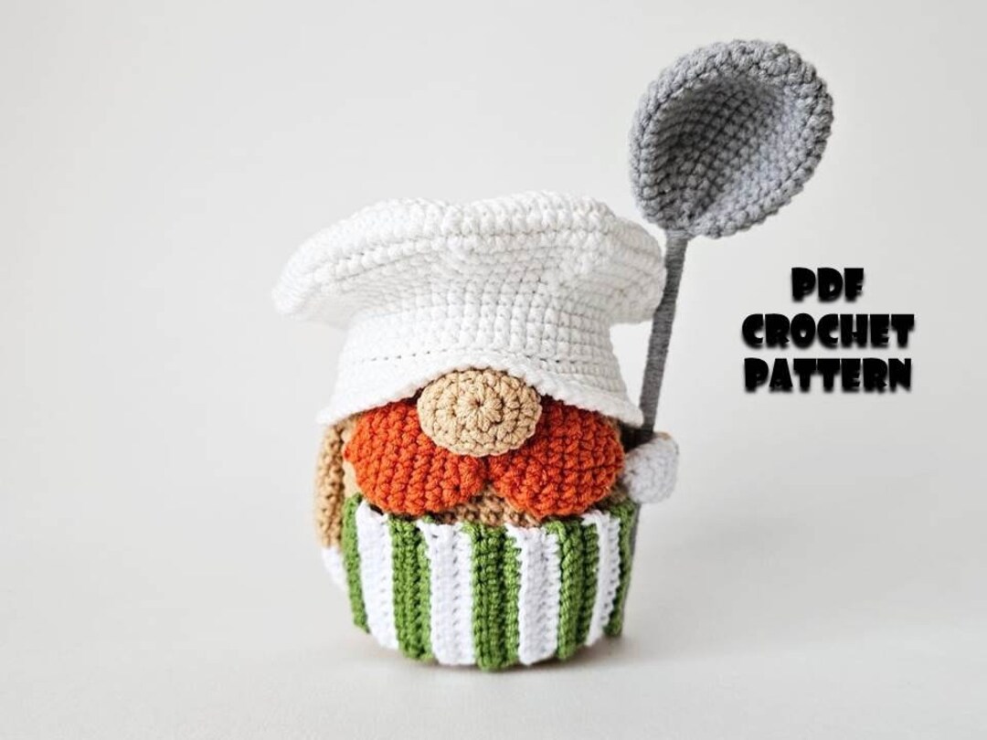 Crochet Chef Gnome, Crochet Gnome, Gnome Cook Amigurumi, Gnome ...