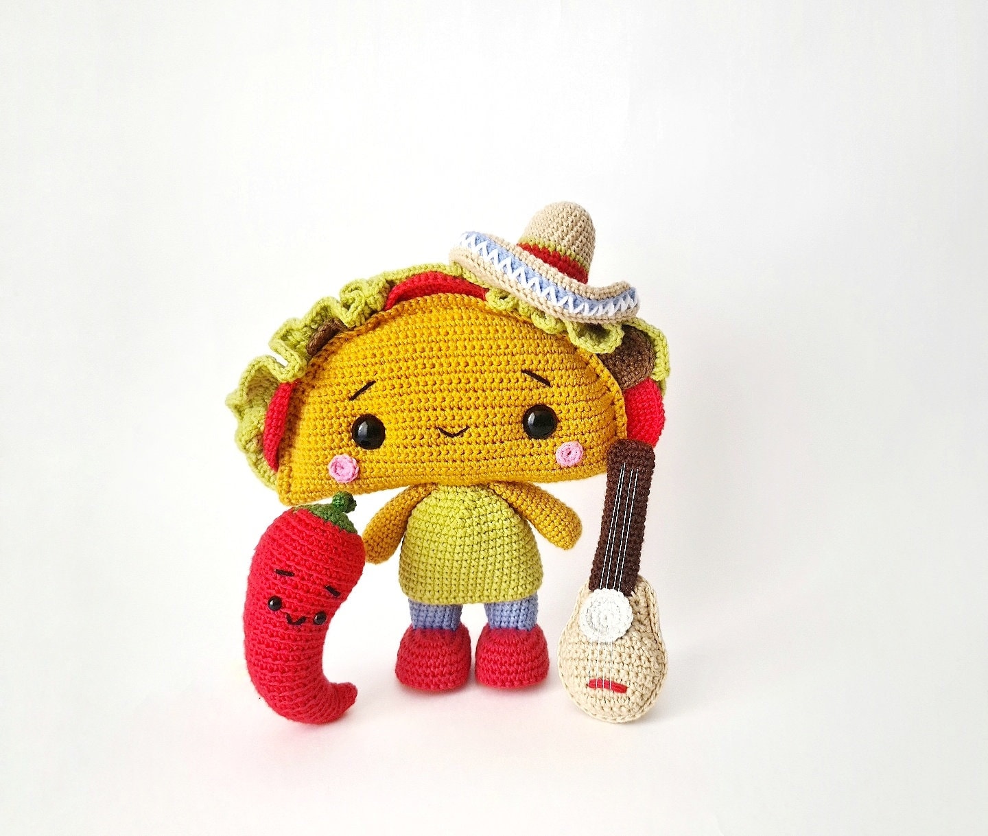 Taco Guitar and Pepper CROCHET PATTERN amigurumi Crochet - Etsy