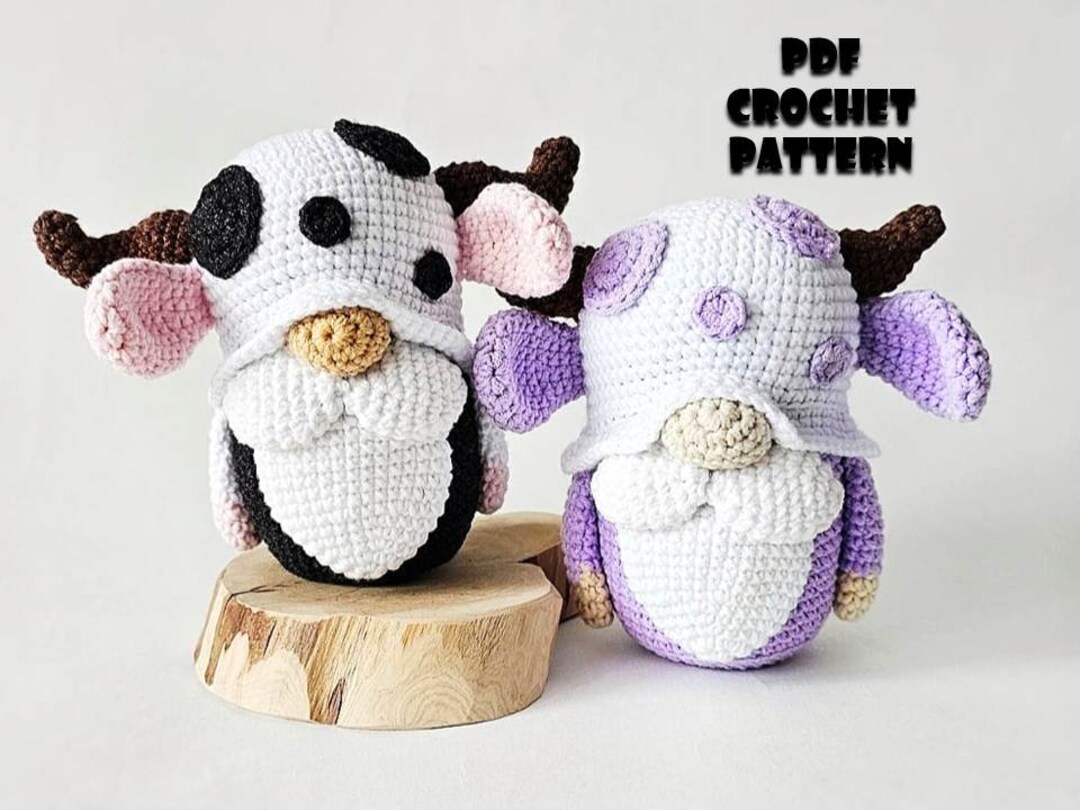 Cow Gnome, Crochet Animal Gnome, Gnome Amigurumi, Gnome Crocheting - Etsy