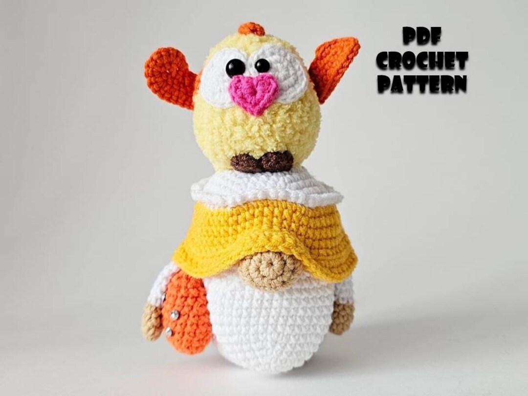 Chicken Gnome, Crochet Easter Gnome, Gnome Animal Amigurumi, Gnome ...
