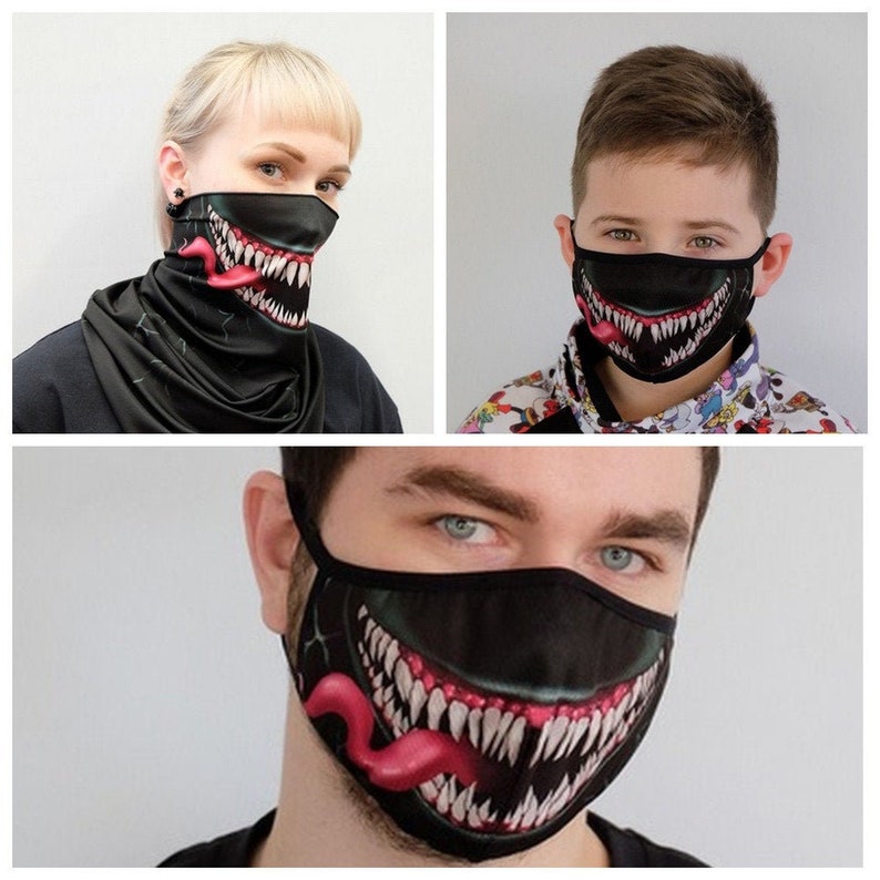 Venom face mask for adults and kids / Venom face mask / Face | Etsy