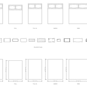 Autocad 2D Blocks | Standard US Beds | Plan View - Etsy