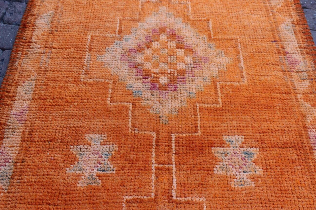 M418an Turkish Anatolian Kurdish Orange Runner Rugwool - Etsy UK