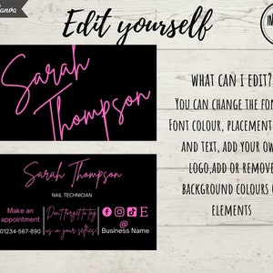 Modern Business Card, Packaging Insert Cards, Pink Business Card ...