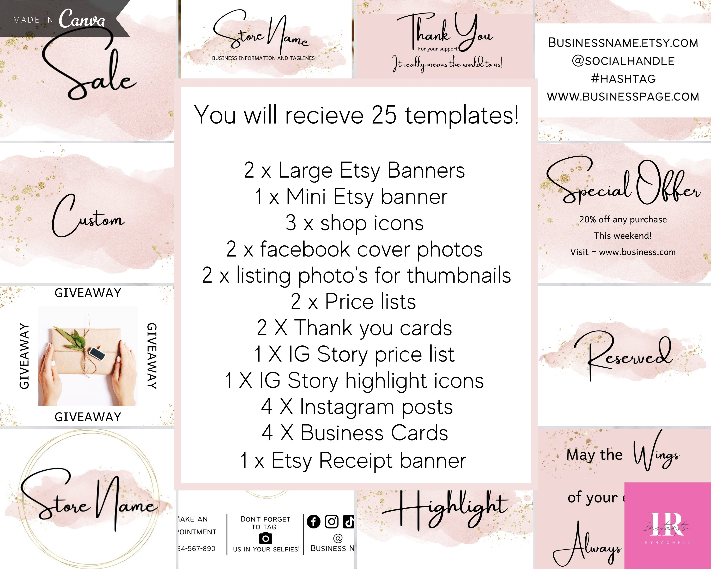 Etsy business branding bundle Instagram highlight covers | Etsy