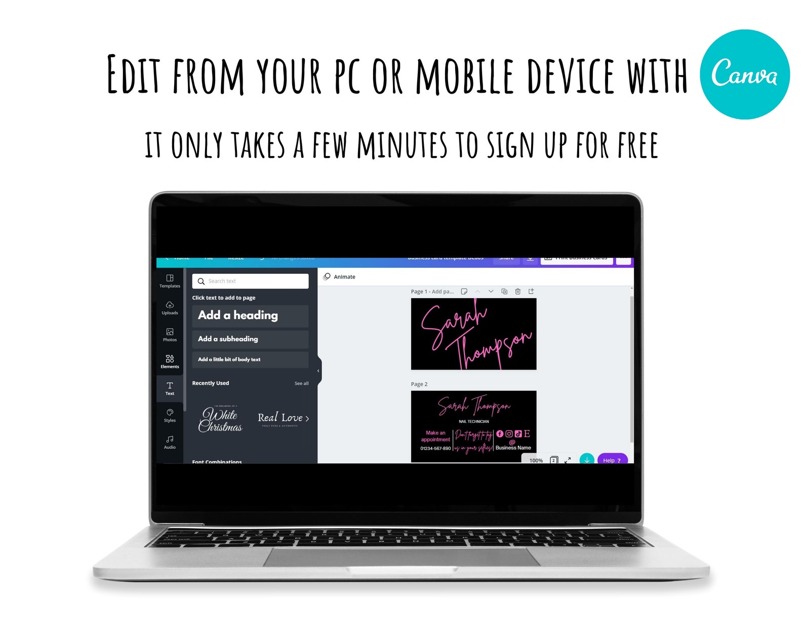 Modern Business Card Packaging Insert Cards Pink Business - Etsy