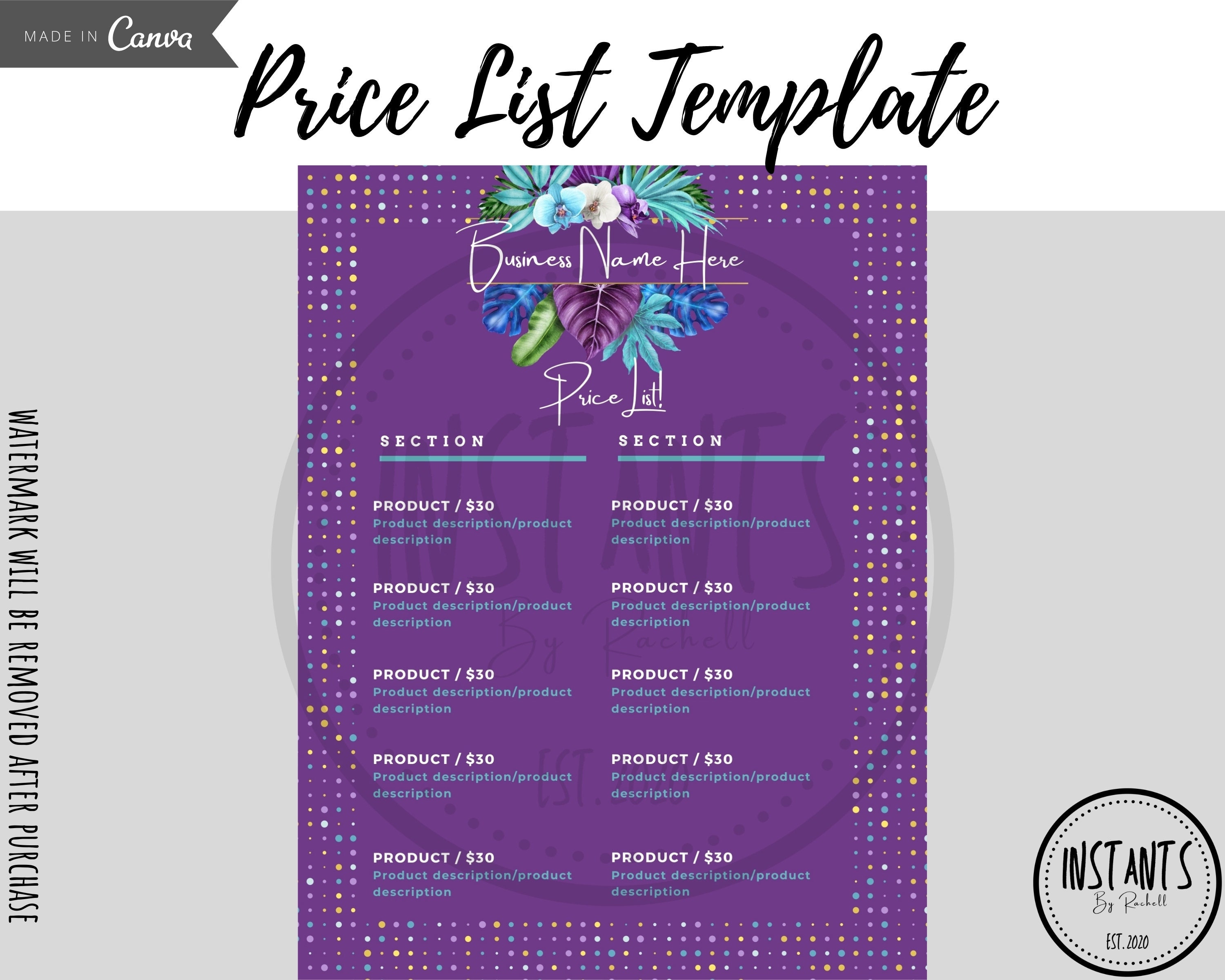 Paper Party Supplies Paper Price List Template Beauty Canva Price Paper Party Supplies Paper Price List Template Beauty Canva Price