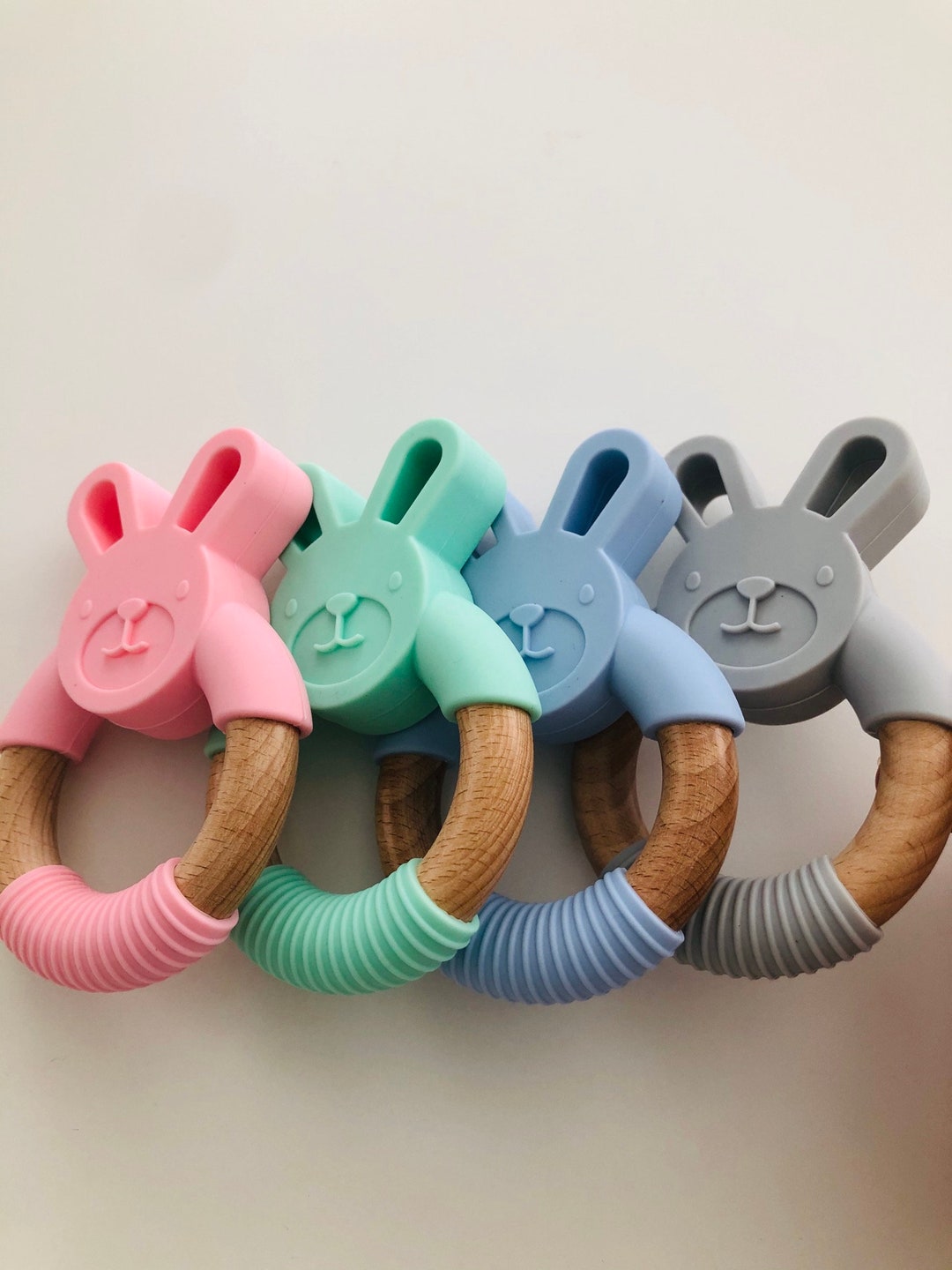 WOODEN RABBIT TOYS Baby Teeth Ring Baby Sensory Toys New - Etsy