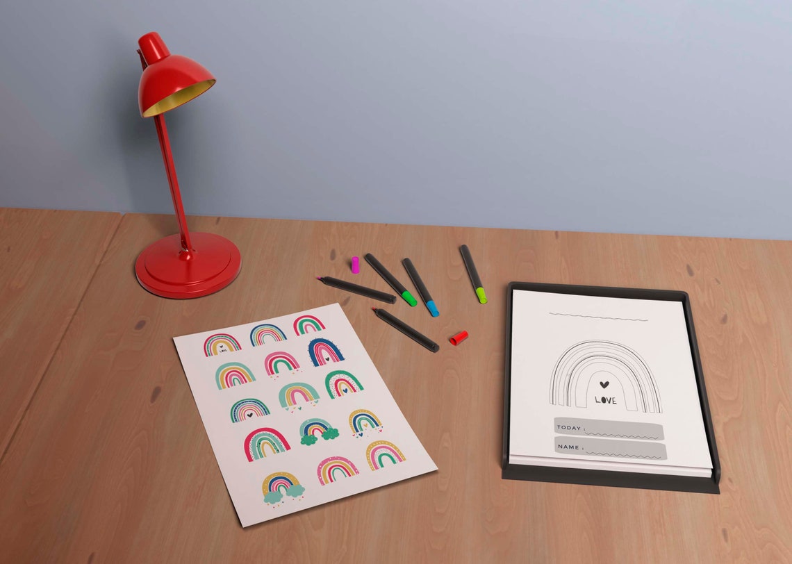 Rainbow Coloring Pages For Kids Printable Coloring Activity | Etsy