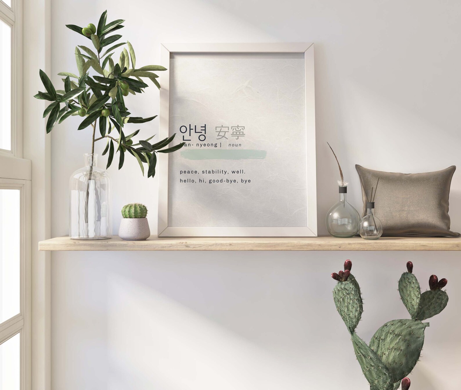 안녕 Annyeong, Annyeong, Hangul Annyeong, Korean Quote, Definition Poster ...