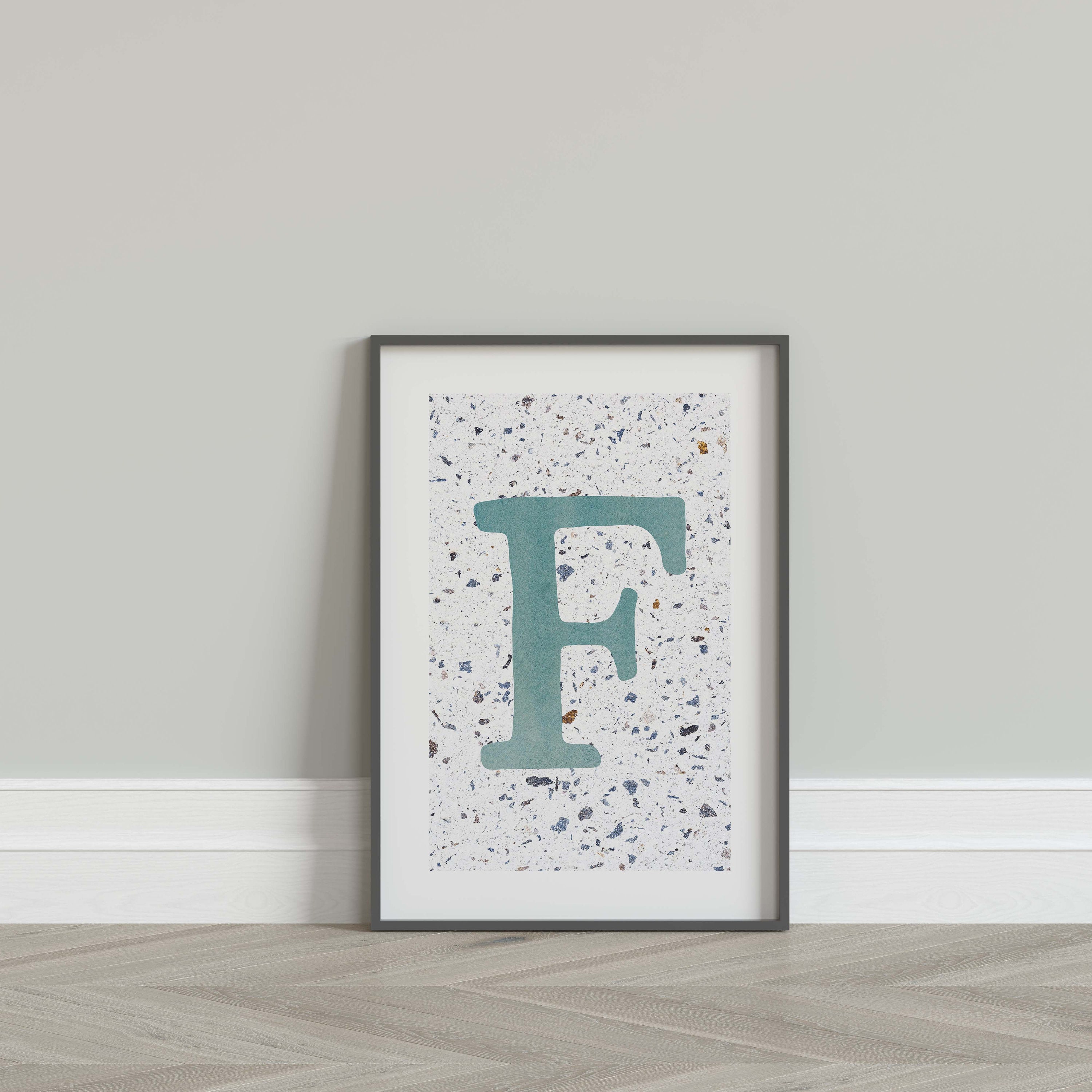 Letra F impresión, letra grande impresión, impresión inicial ...