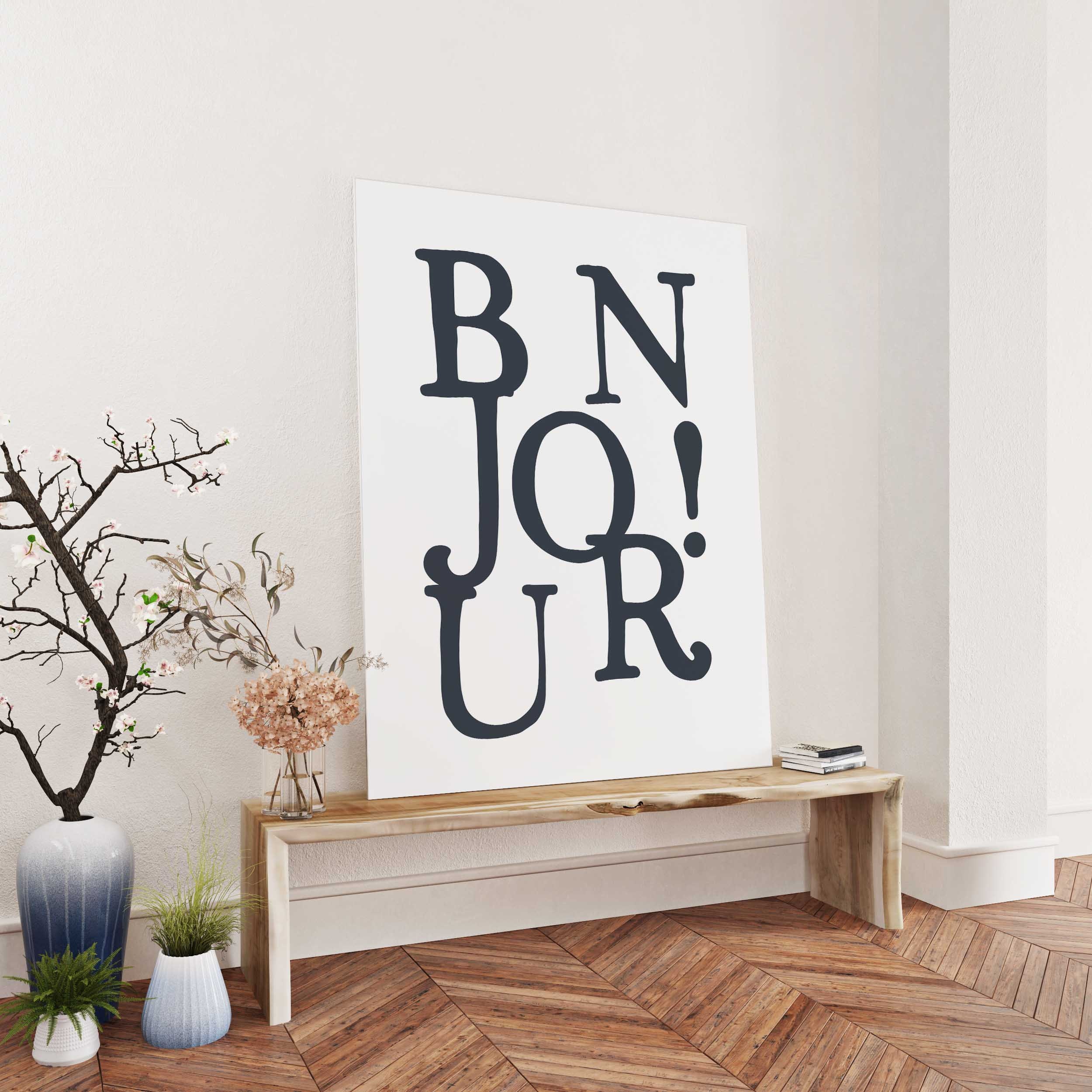 Bonjour Wall Art, Bonjour Sign, Bonjour Printable, Bonjour Poster ...