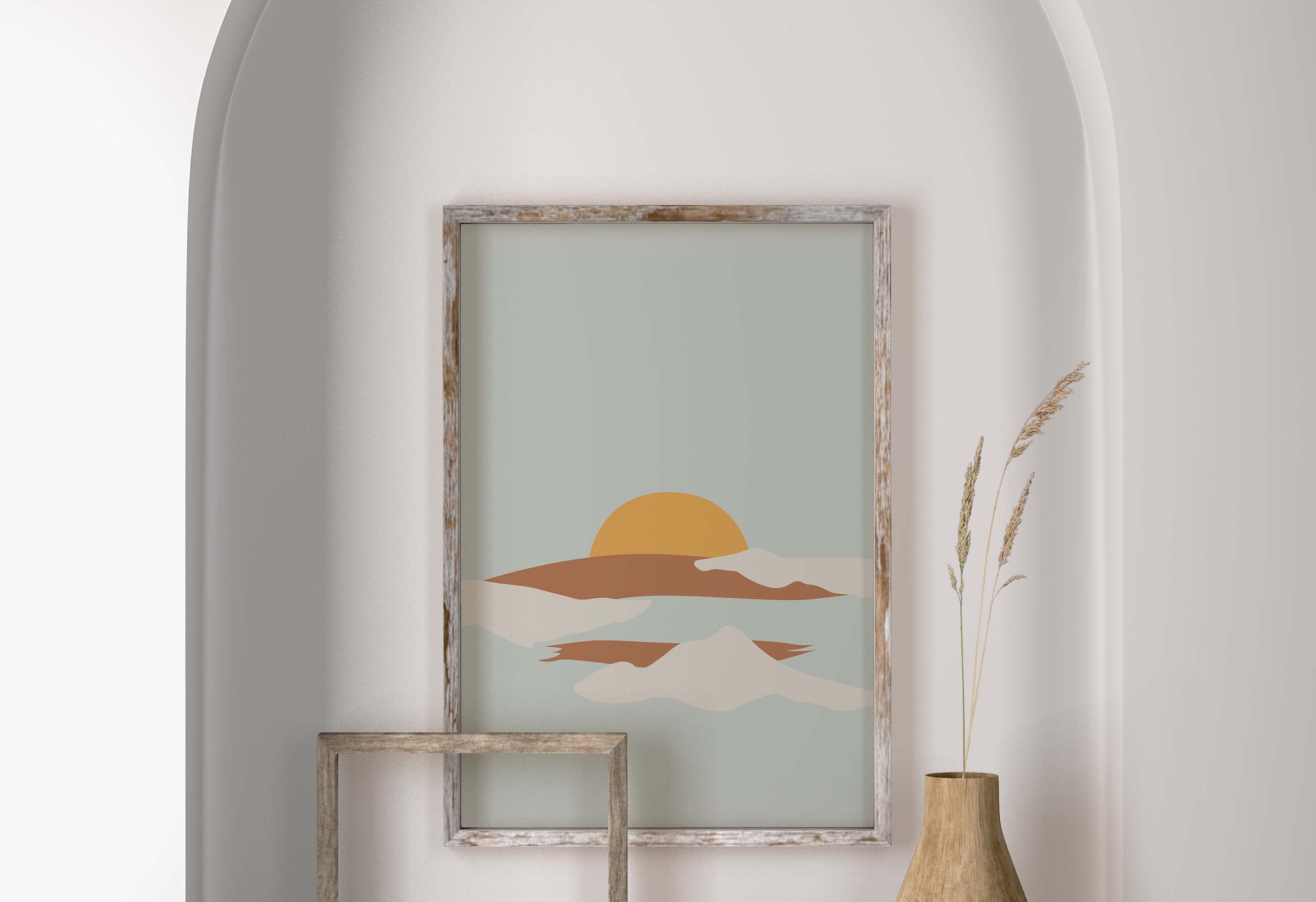 Abstract Sun Printable Sun Poster Boho Sun Wall Art Earth - Etsy