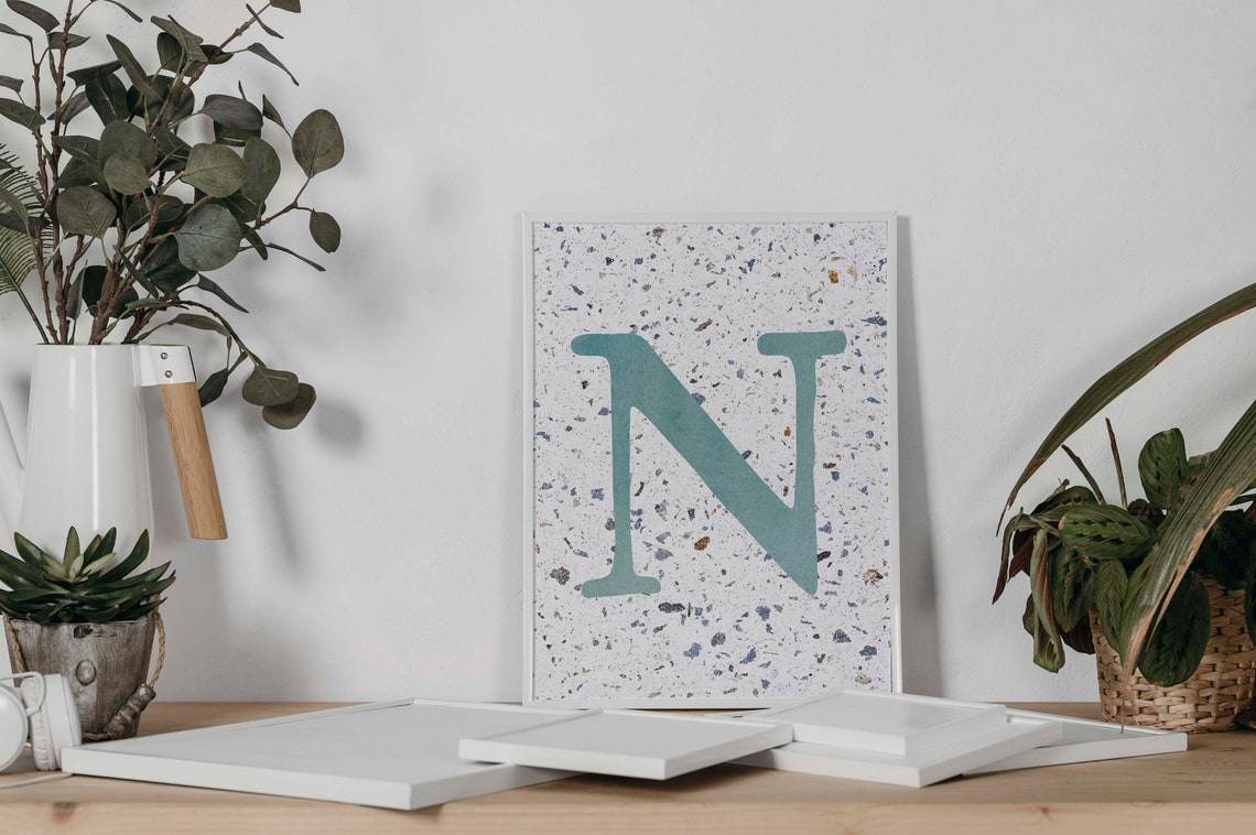 Letter N Print, Large Letter Print, Custom Initial Print, Initial ...