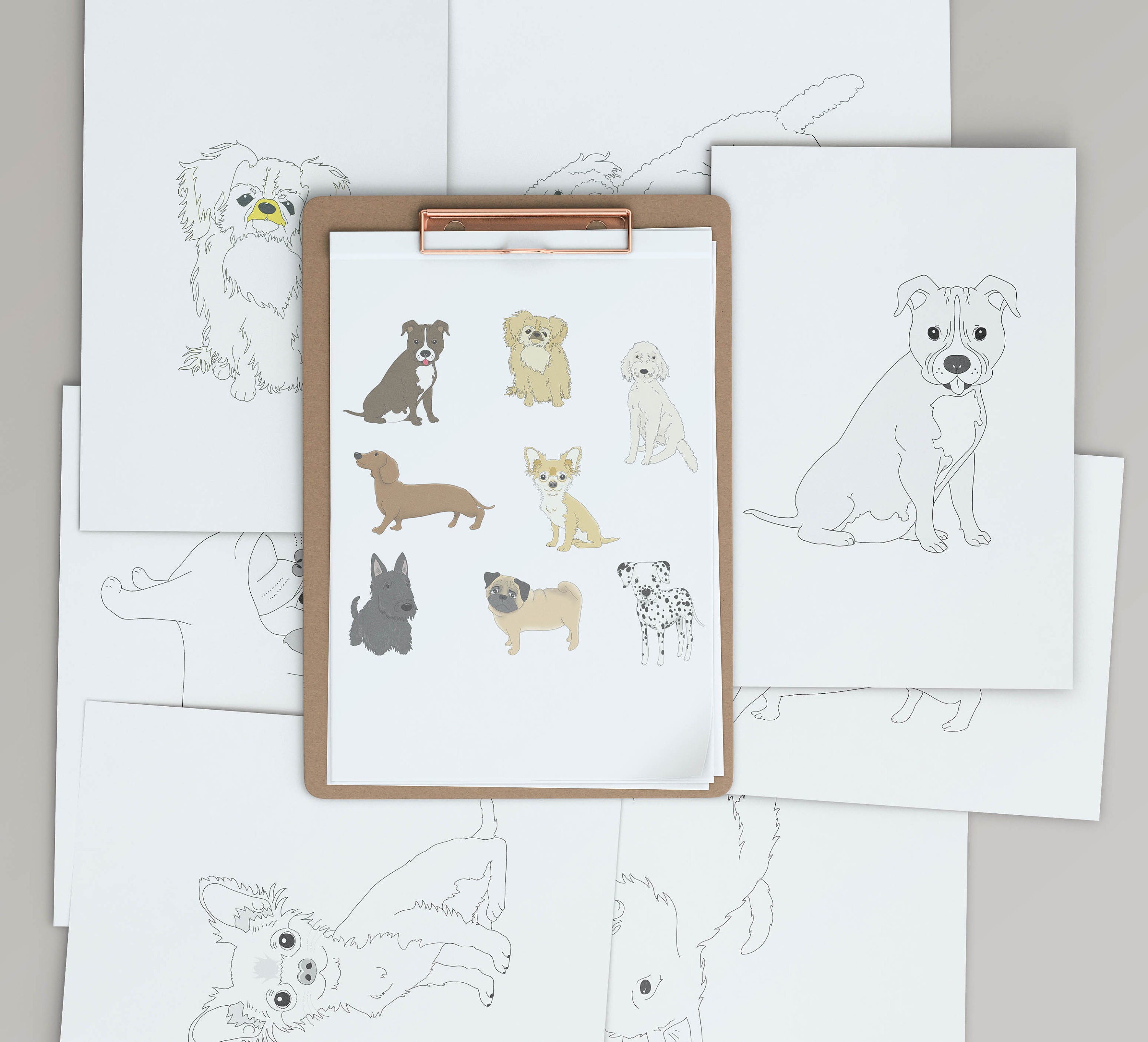 8 Dogs Coloring Pages for Kids Printable, Coloring Activity, Kids ...