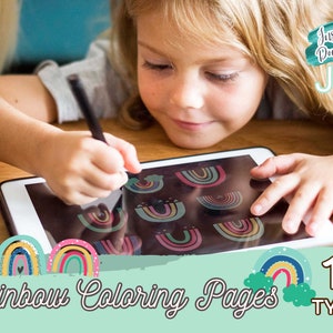 Rainbow Coloring Pages For Kids Printable Coloring Activity | Etsy
