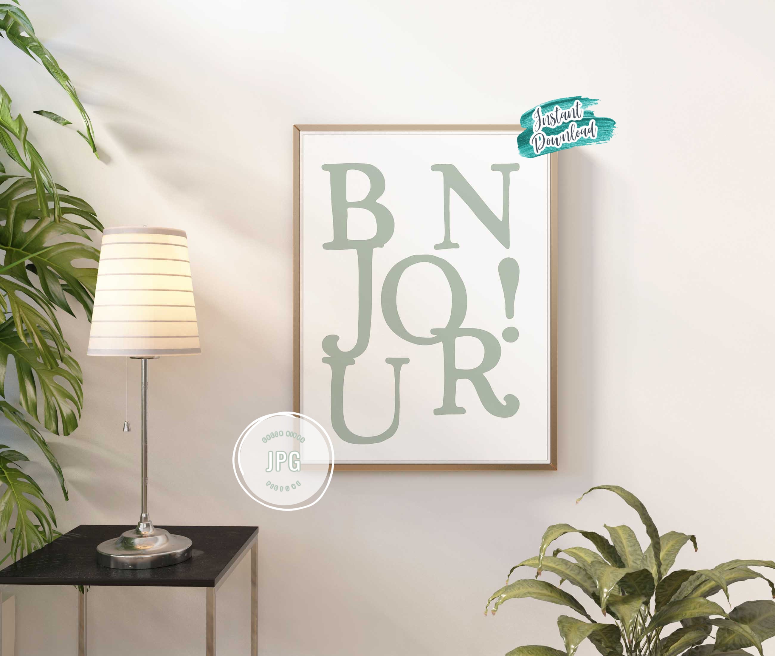 Bonjour Wall Art Bonjour Sign Bonjour Printable Bonjour | Etsy
