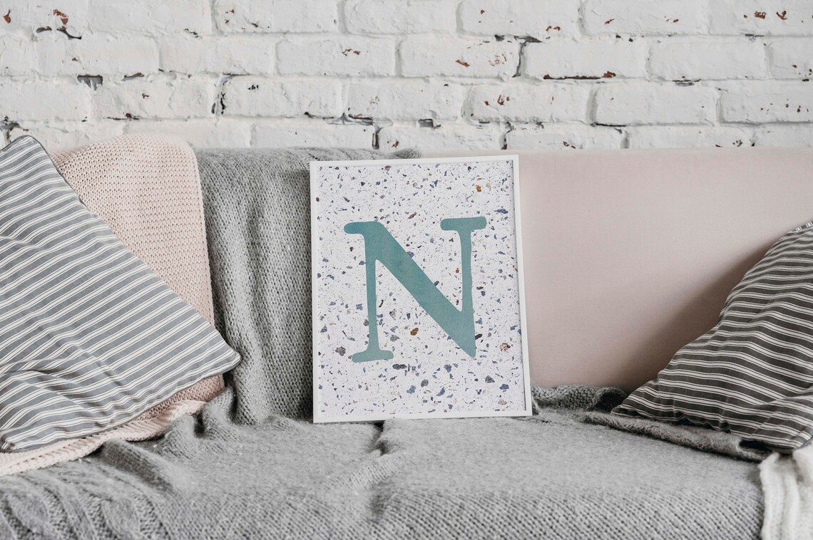Letter N Print, Large Letter Print, Custom Initial Print, Initial ...