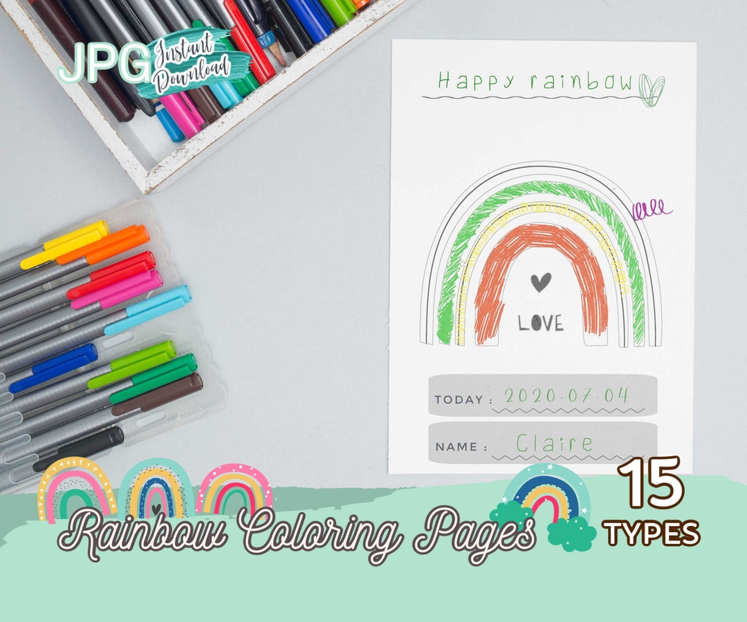 Rainbow Coloring Pages for Kids Printable, Coloring Activity, Kids ...