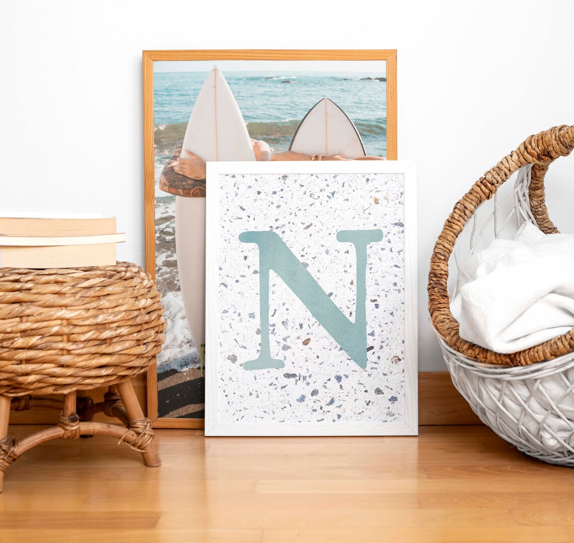 Letter N Print, Large Letter Print, Custom Initial Print, Initial ...