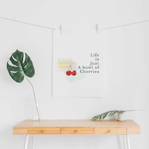 Watercolor Cherry Song Lyrics Print Cherry Wall Art Song - Etsy