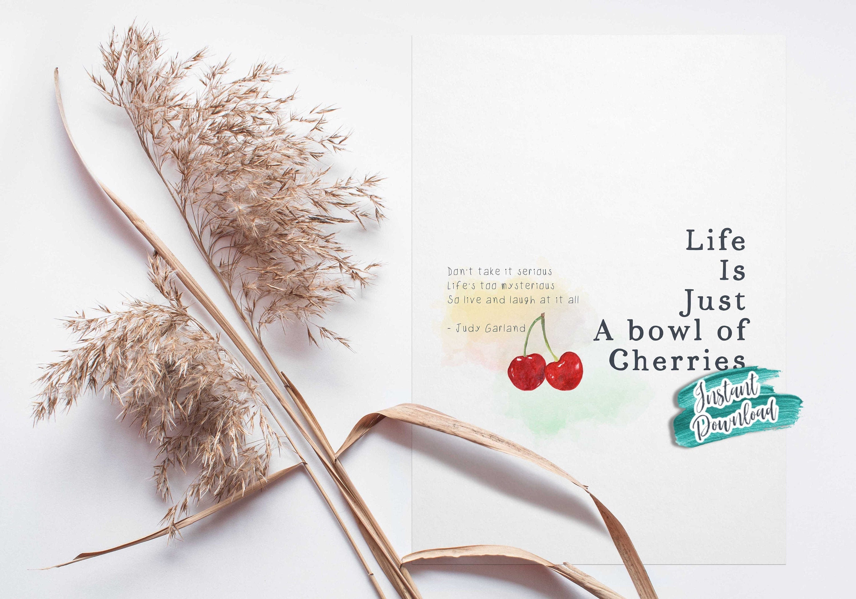 Watercolor Cherry Song Lyrics Print Cherry Wall Art Song - Etsy
