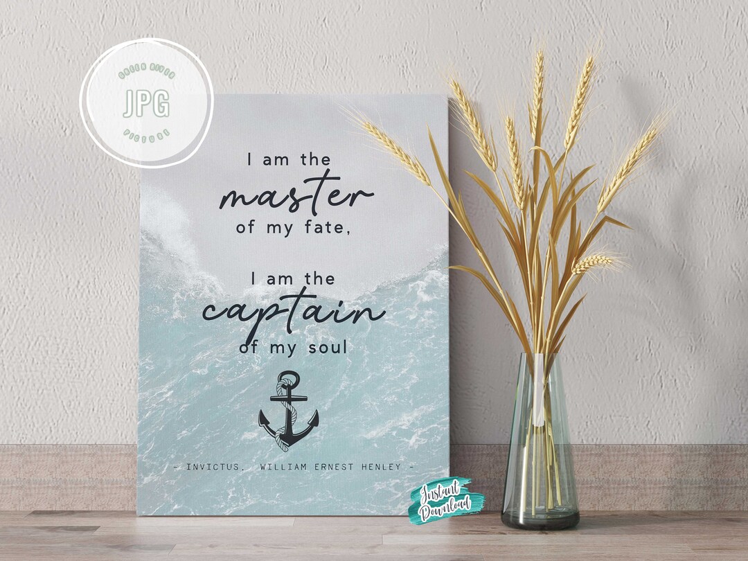 Invictus Poem Print, Invictus Wall Art, Invictus Poem, Invictus Quote ...