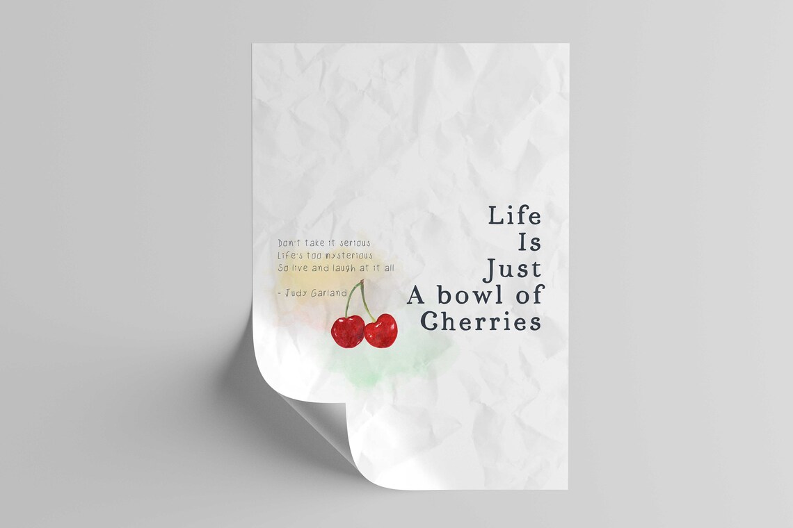 Watercolor Cherry Song Lyrics Print Cherry Wall Art Song - Etsy