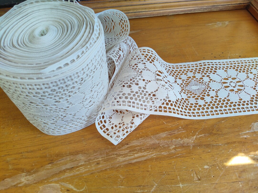4 Inch Vintage Lace Raschel Ivory Lace Trim Vintage Sewing Lace Trim by ...